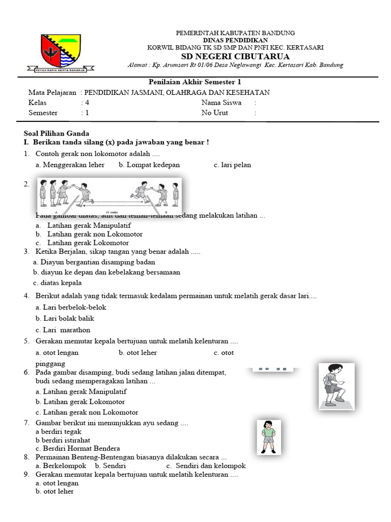 Soal - PAS - PJOK - Kelas - 2 - SM 1 | PDF