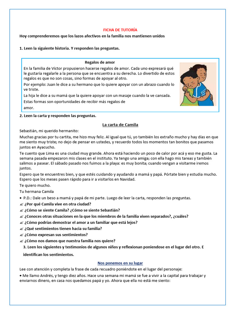 La tristeza de extrañar a la familia | PDF