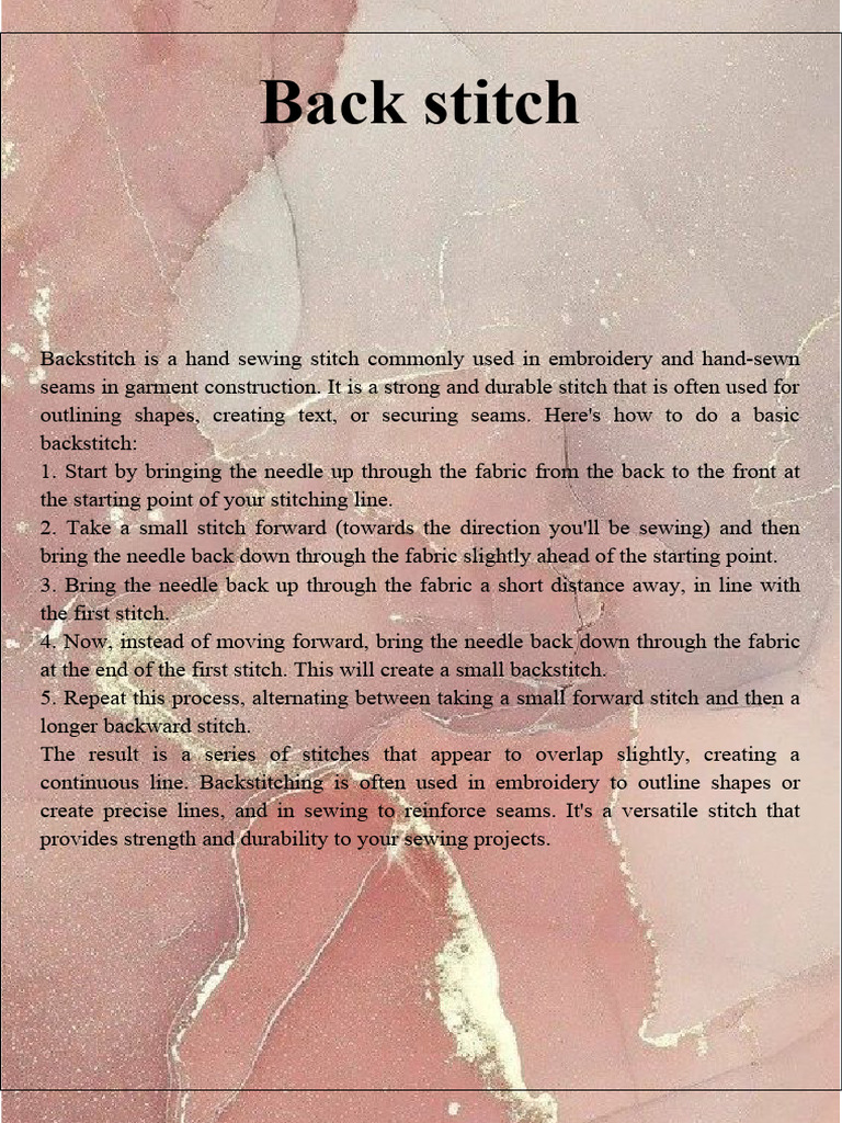 hand stitches | PDF | Sewing | Seam (Sewing)