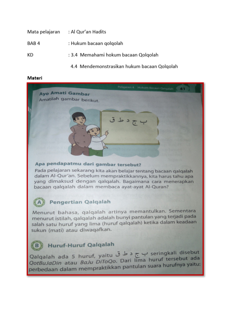 Materi Qurdis Kelas 3 KD 4 | PDF | Agama & Spiritualitas