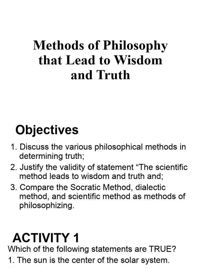 Philosophical Methods for Truth and Wisdom | PDF | Argument | Inductive ...