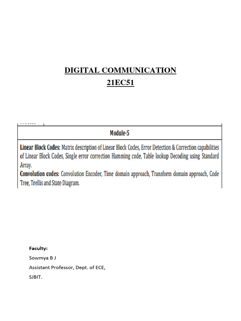 DC 21EC51 Module 5 Notes | PDF | Telecommunications | Information Age