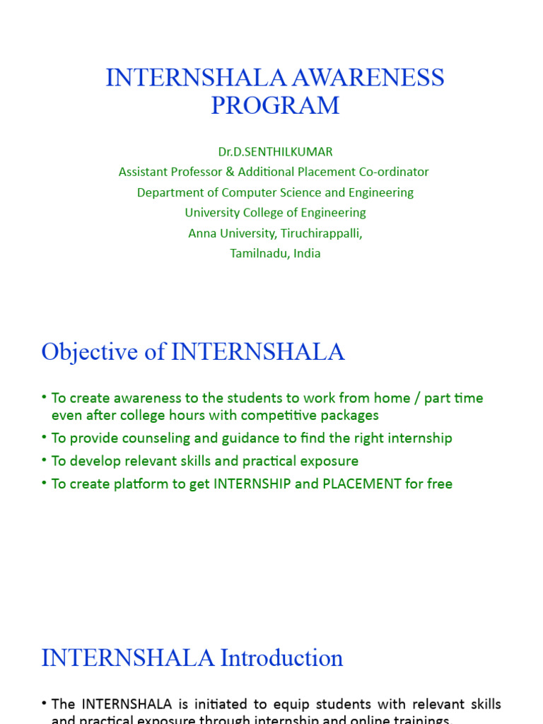 Internshala Awareness Program-17112021 | PDF | Internship | Job Hunting