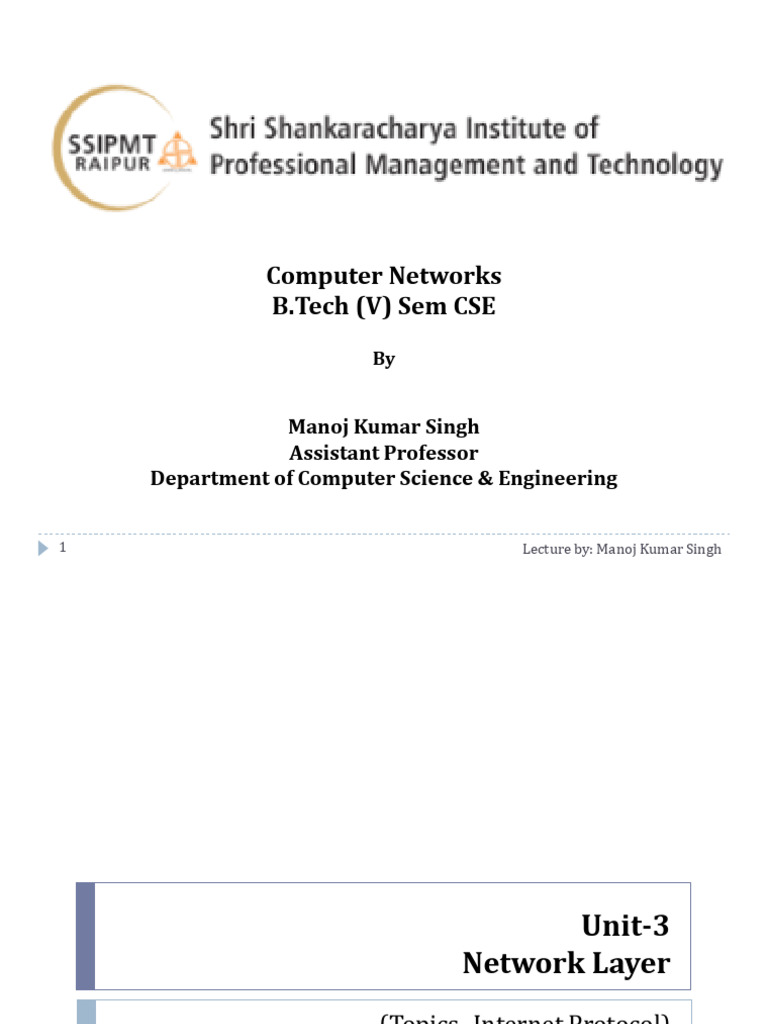 U3 - L1 - Internet Protocol IP | PDF | Internet Protocols | I Pv6