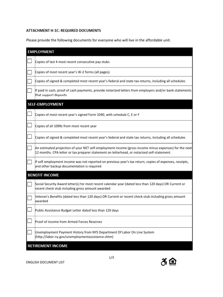Required Documents for Affordable Units | PDF | Irs Tax Forms | Payments