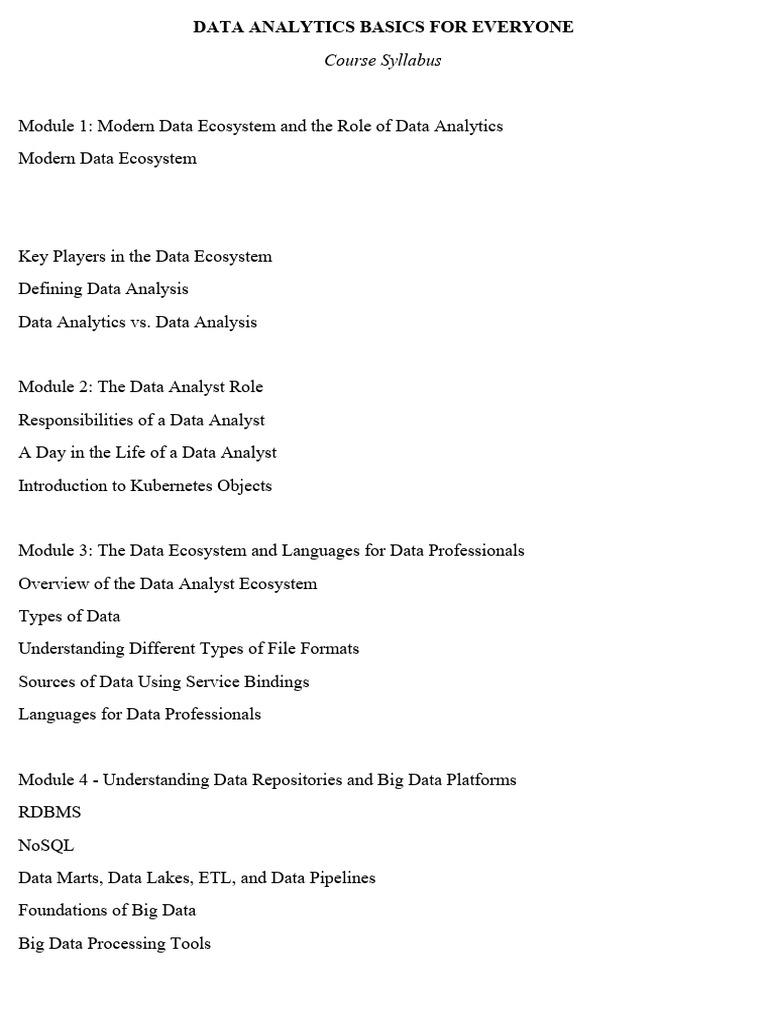 Data Analytics Basics For Everyone | PDF