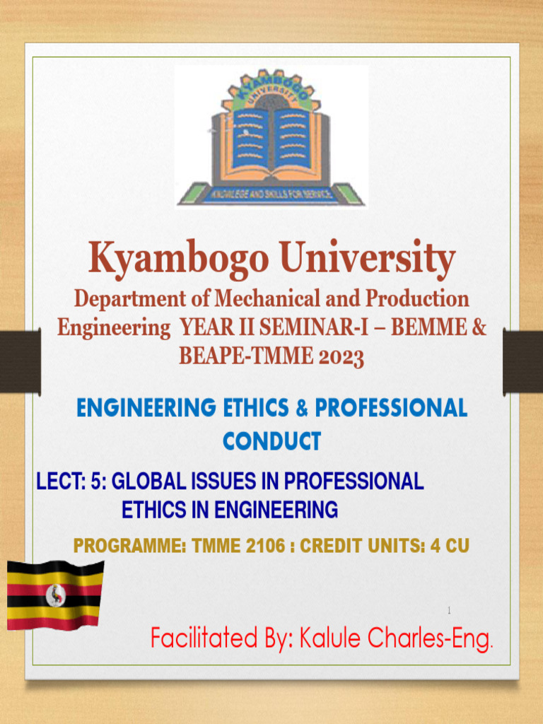 Lect 5 Global Issues In Professional Ethics For Mechanical Engineers
