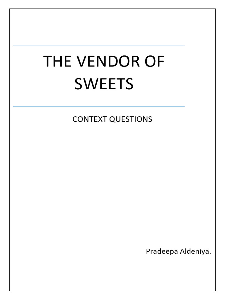 Vendor of Sweets Context 71-84 Corrected | PDF