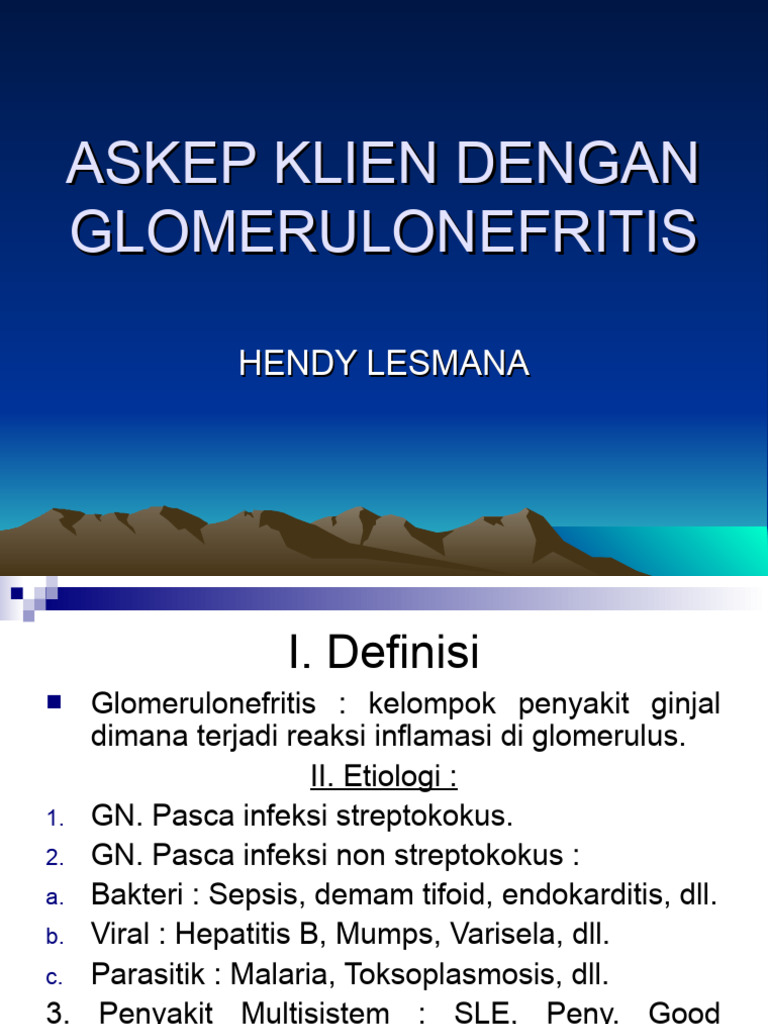 Askep Klien Dengan Glomerulonefritis | PDF