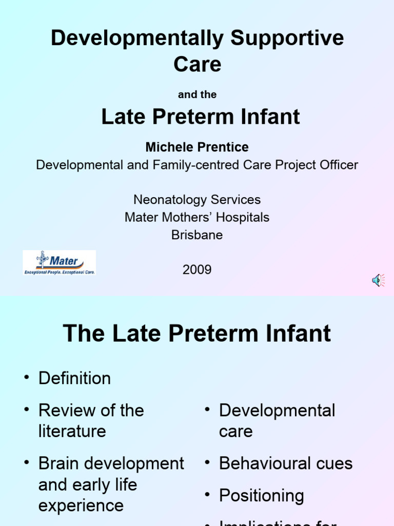 Developmentally Supportive Care For Late Preterms | PDF | Infants ...