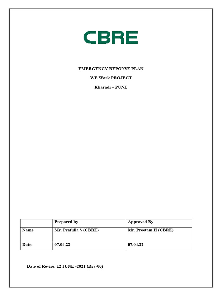Emergeny Response Plan_ sample | PDF | Emergency Management | Emergency