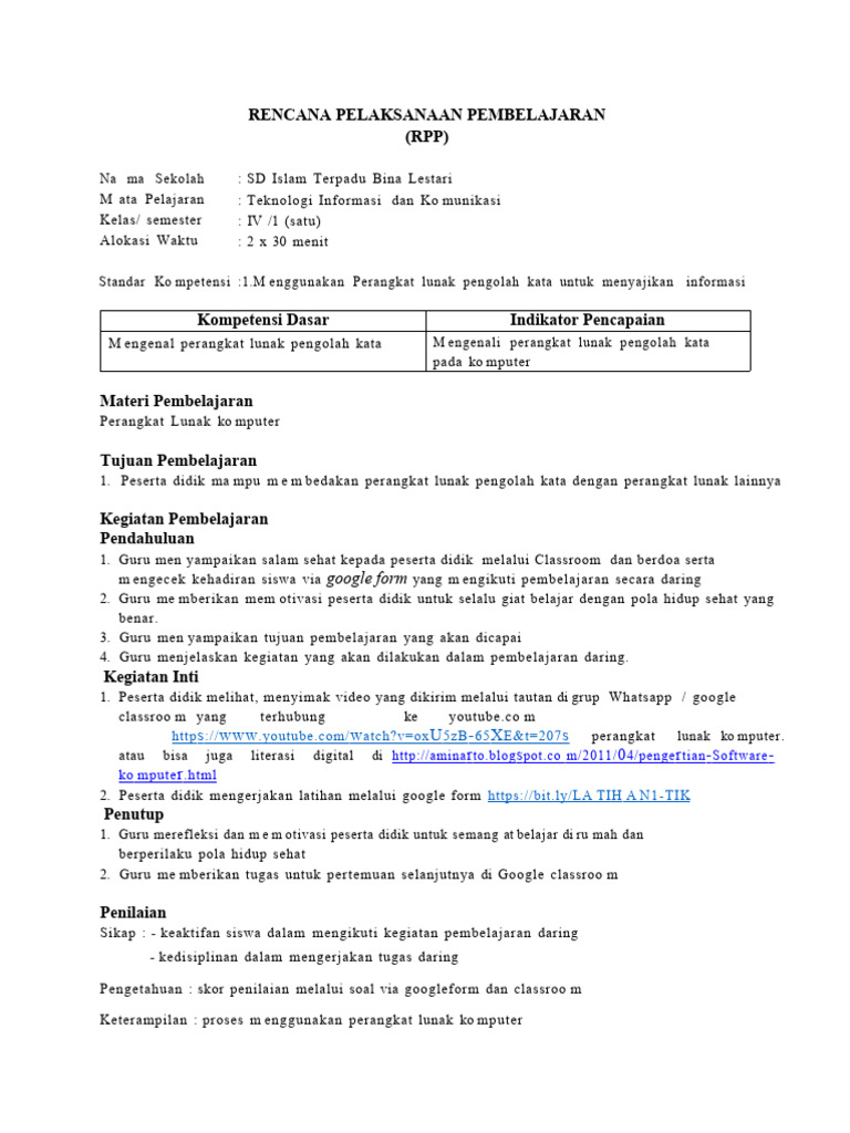 Modul Ajar Tik Kelas 4 | PDF