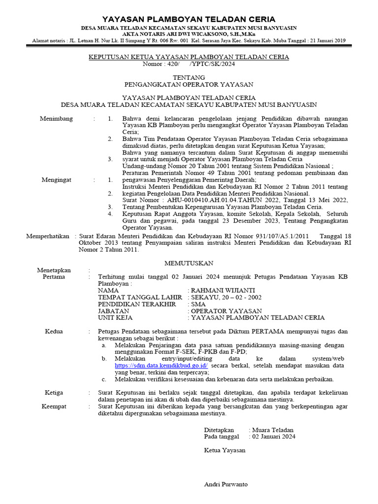 SK Yayasan 2024 | PDF