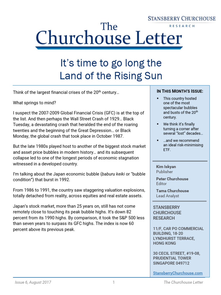 The Churchouse Letter August 2017 Updated | PDF | Deflation | Inflation