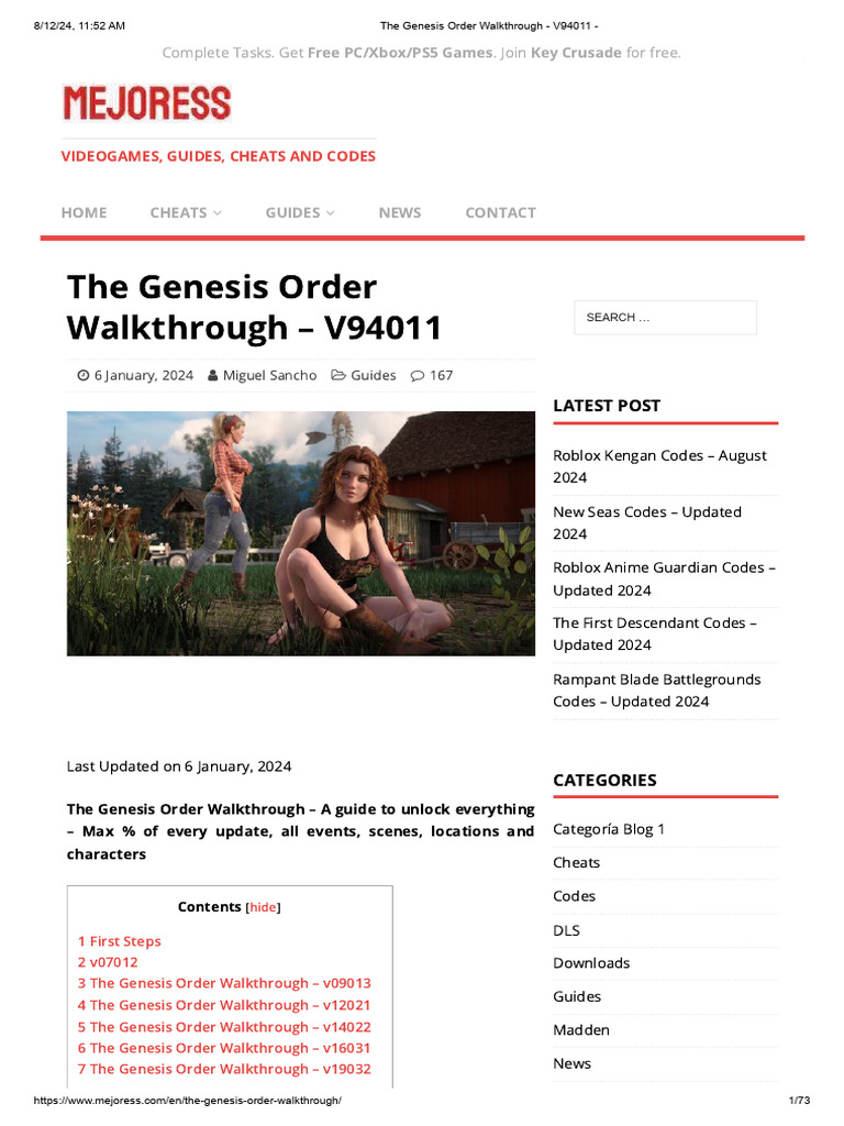 The Genesis Order Complete Walkthrough | PDF