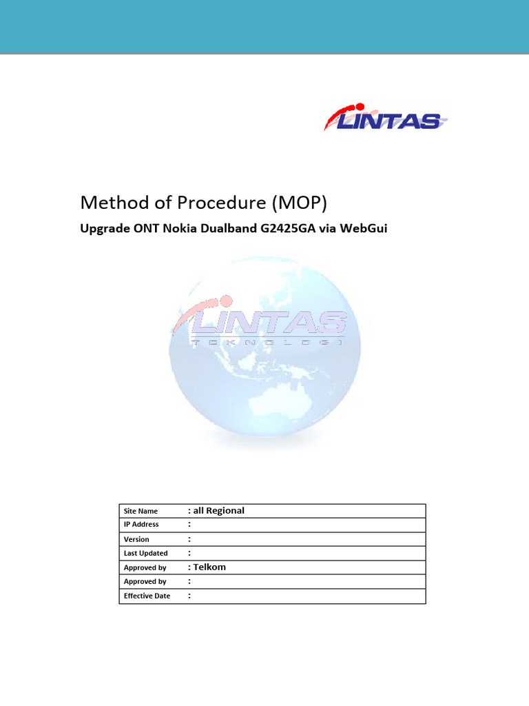 MOP - Upgrade ONT Nokia - G2425GA Via WebGui | PDF | Computing ...