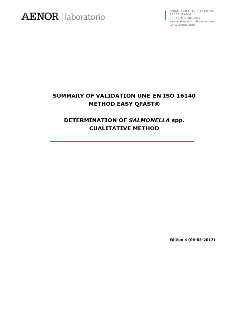 Summary Report Alternative Method Easy Qfast (08-05-17) | PDF ...