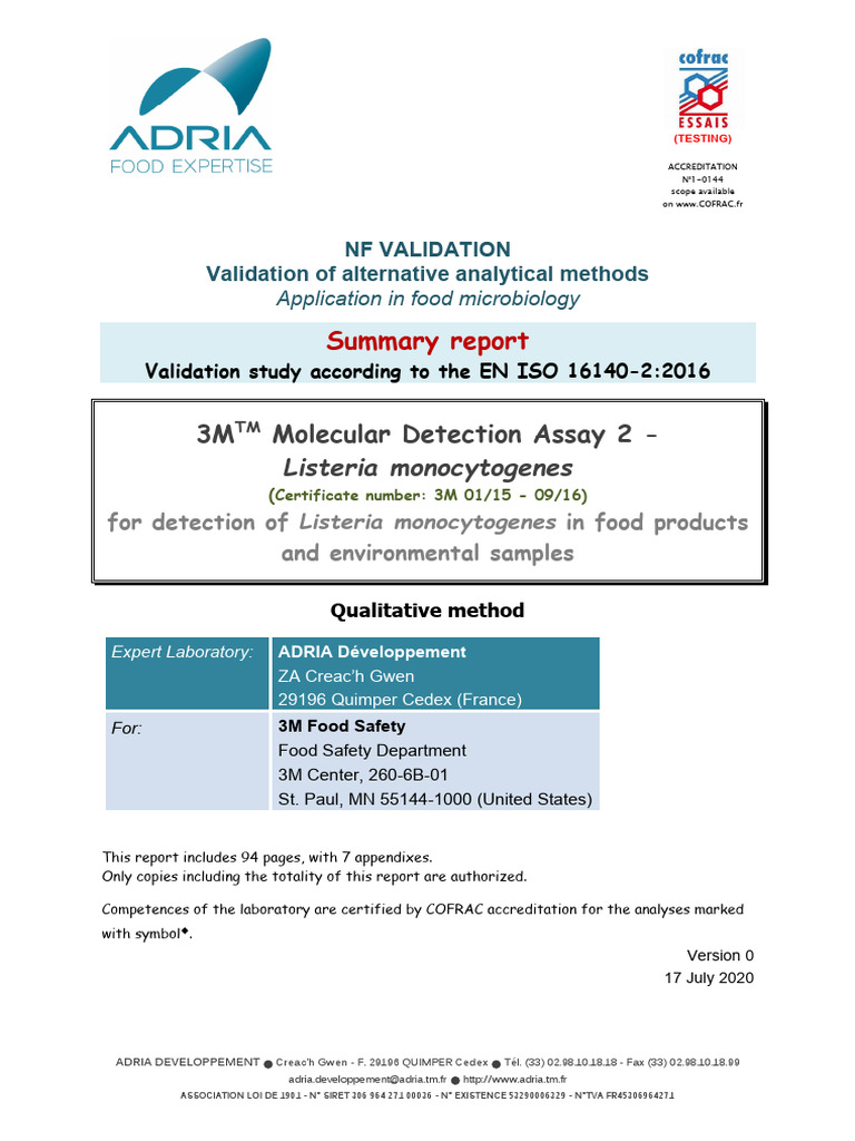 Validation - 3M-MDS System | PDF | Assay | Polymerase Chain Reaction