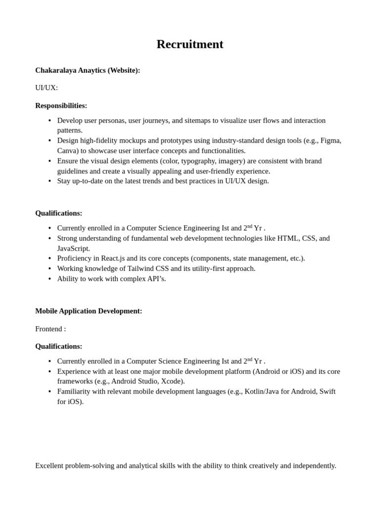 Recruitment | PDF | Computing | Software Engineering
