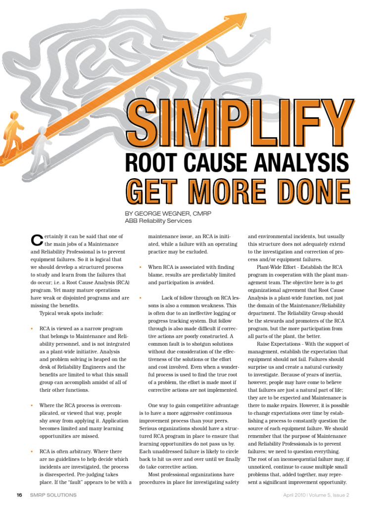 Solutions - April - 2010 - Simplify Root Cause Analysis | PDF | Reliability Engineering