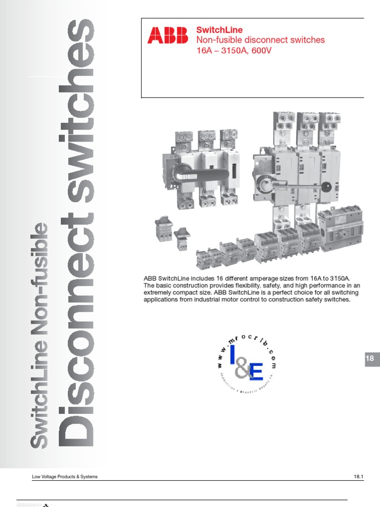 ABB SwitchLine, Non-Fusible Disconnect Switches | PDF | Switch ...