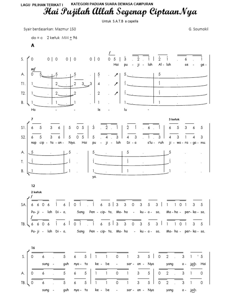 Hai Pujilah Lah Allah Angka | PDF