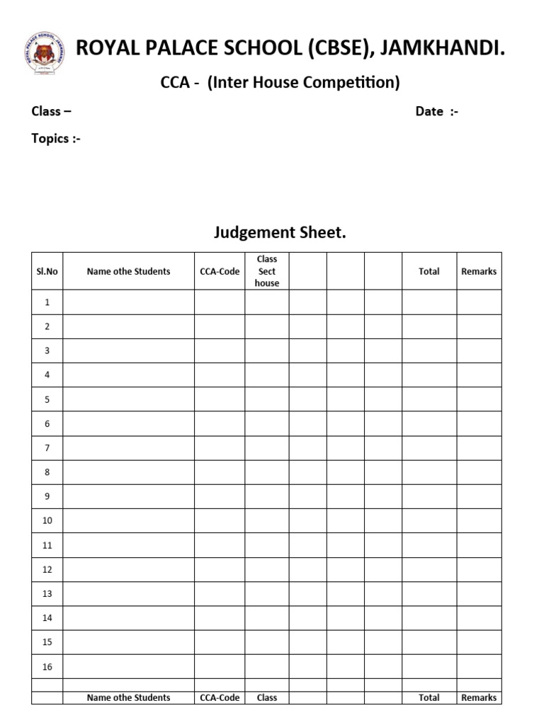 CCA Results and Judgement Sheet 2023 | PDF