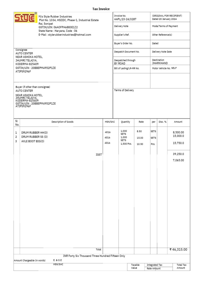 AUTO CENTER Invoice - 20240120 - 120358 - 0000 | PDF | Public Finance ...
