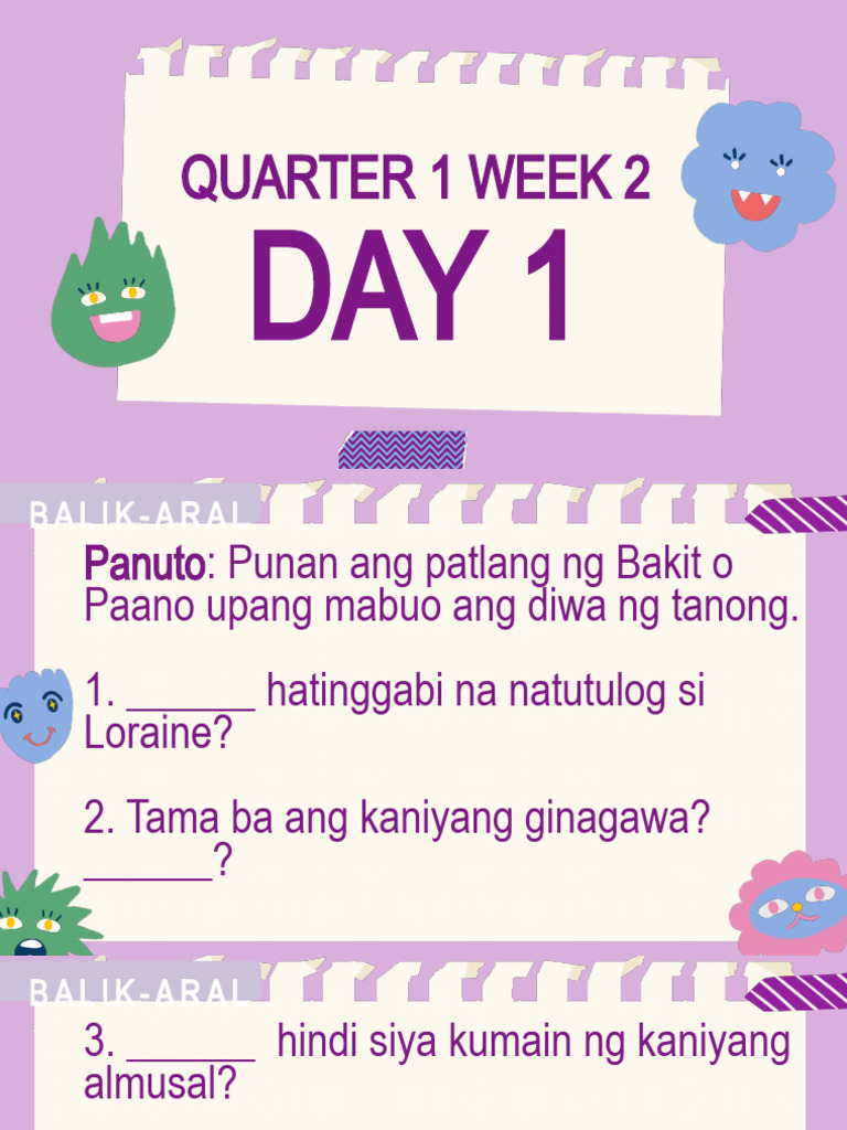 g6q1 Week 2 Filipino | PDF