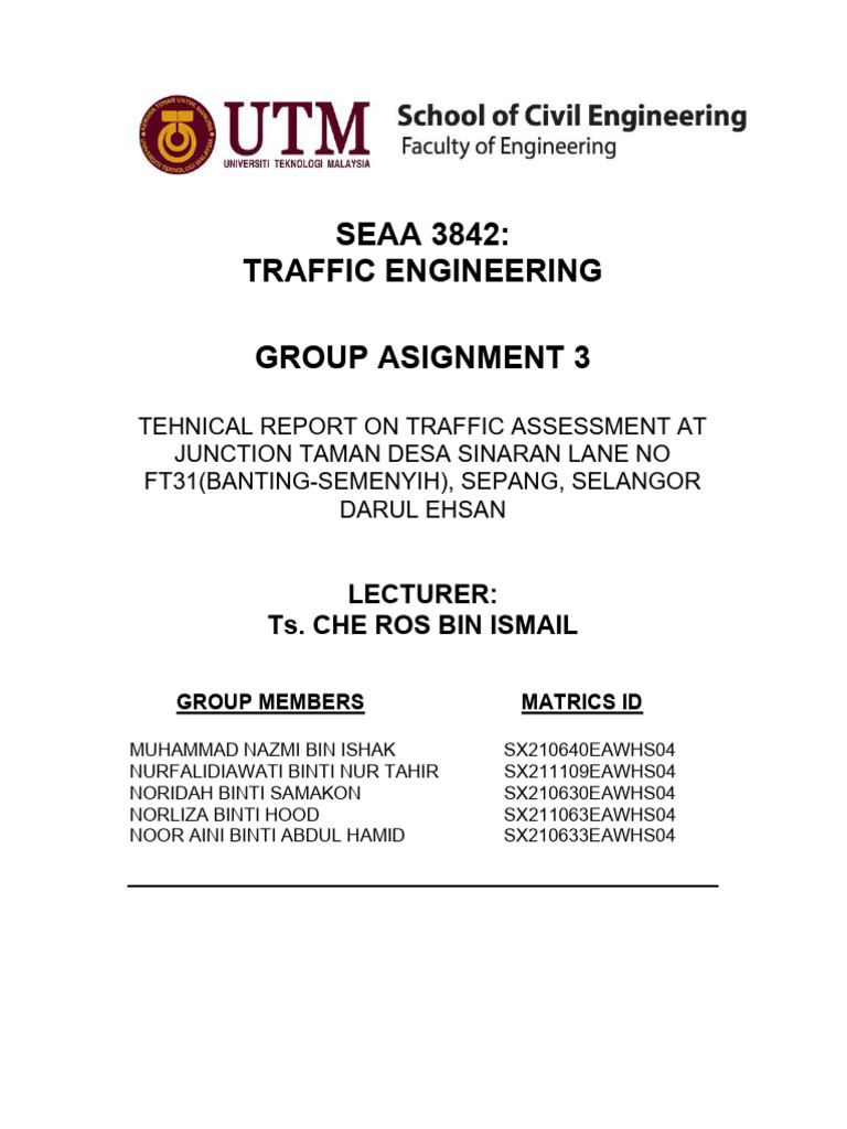 Microsoft Word - ASSIGNMENT 3 Traffic Engineering 20-06-2024.docx - ASSIGNMENT 3 Traffic ...