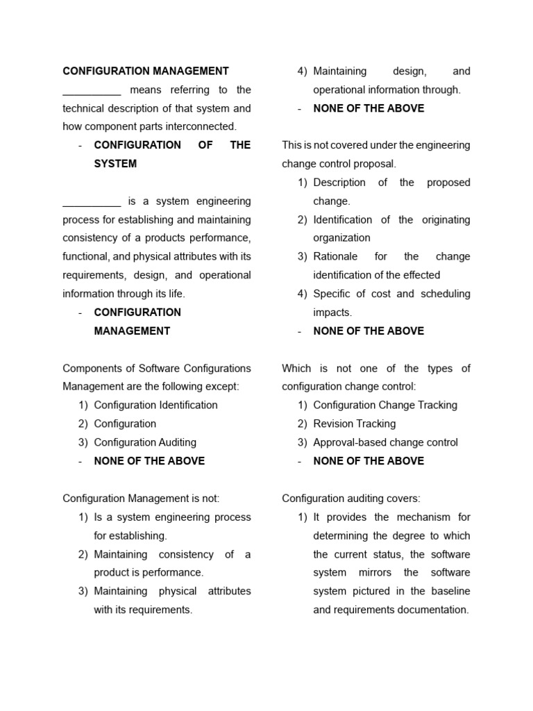 Configuration Management | PDF | System | Engineering