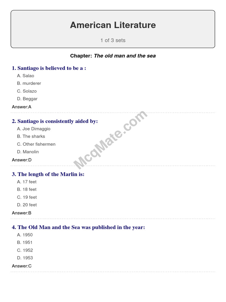 American-Literature (Set 1) | PDF | To Kill A Mockingbird