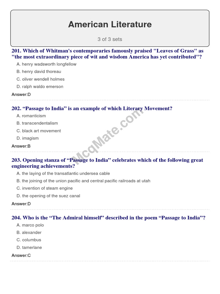 American-literature [Set 3] | PDF | Moby Dick | Huckleberry Finn