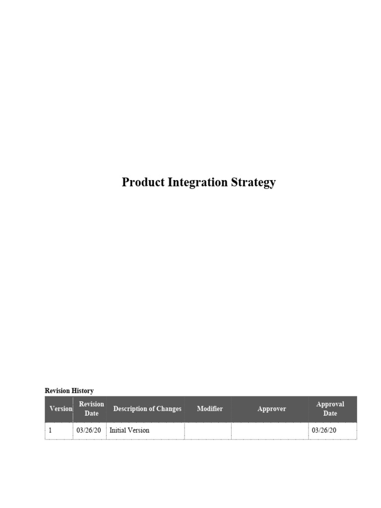 Product Integration Strategy | PDF | Information Technology Management | Information Technology