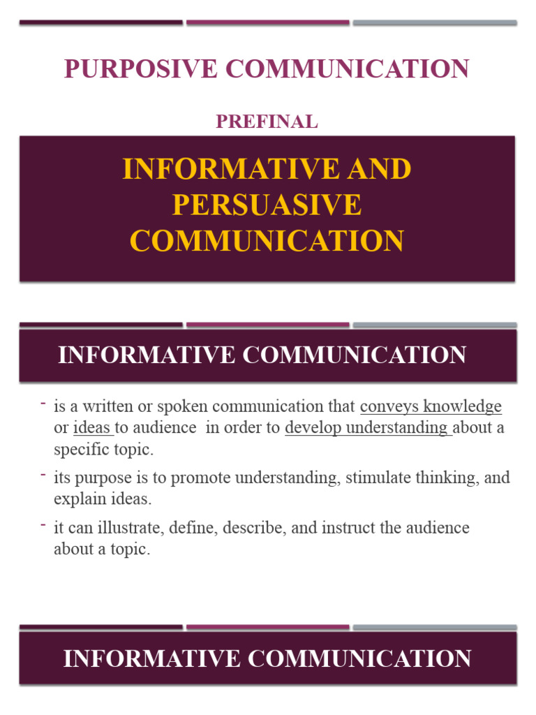 Informative and Persuasive Communication | PDF | Communication ...
