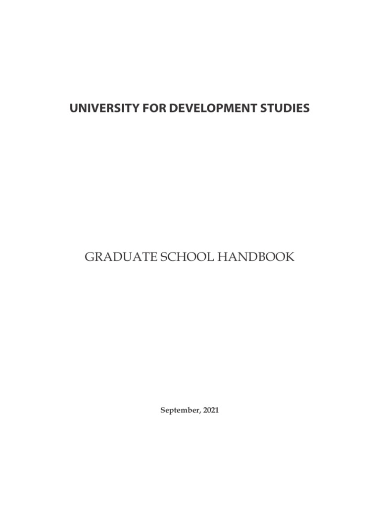 GRADUATE HANDBOOK Uds - Graduate - School - Handbook | PDF | Thesis | Postgraduate Education