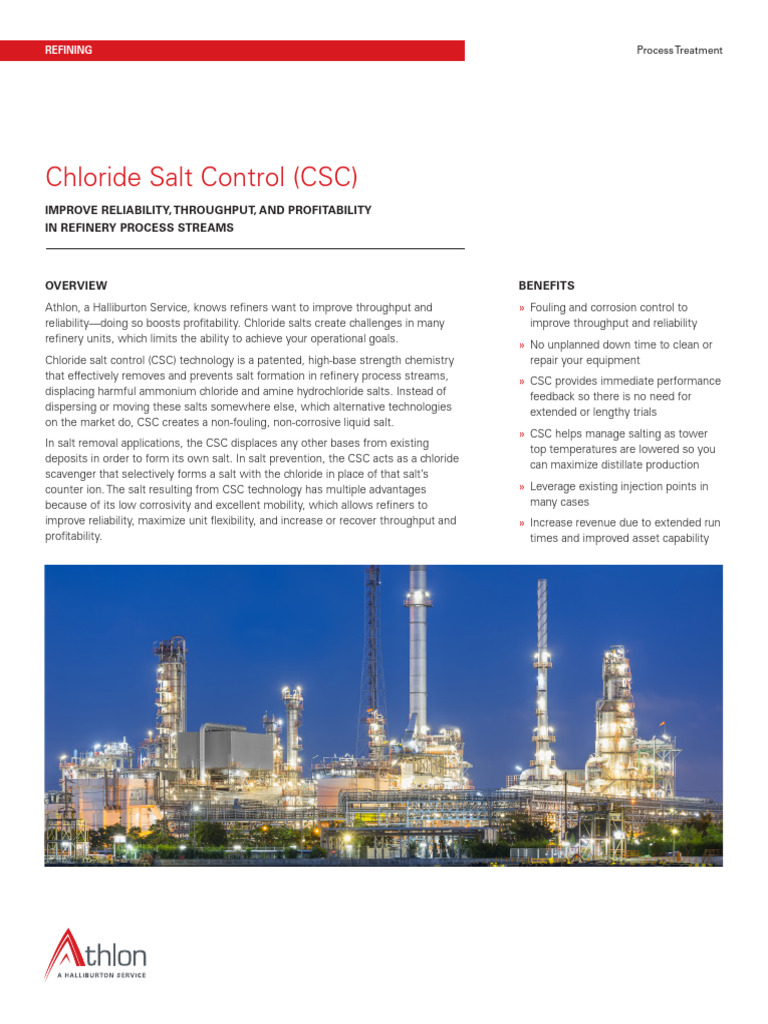 H013047 Chloride Salt Control | PDF | Oil Refinery | Salt (Chemistry)