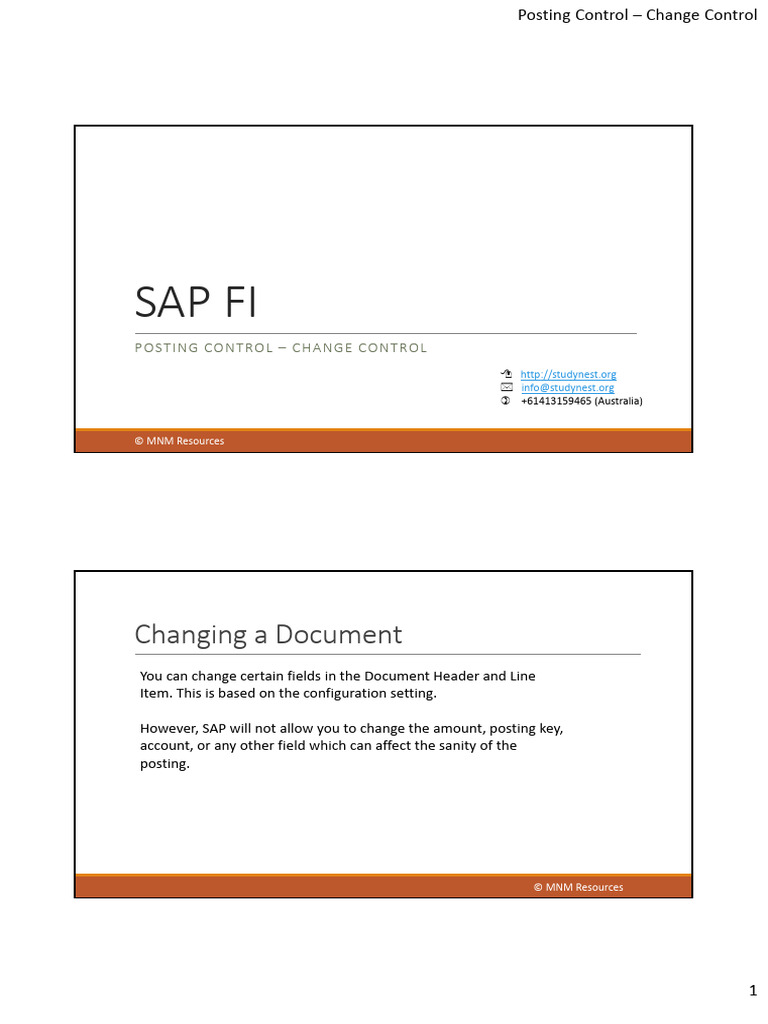 13 Posting Control - Change Control | PDF