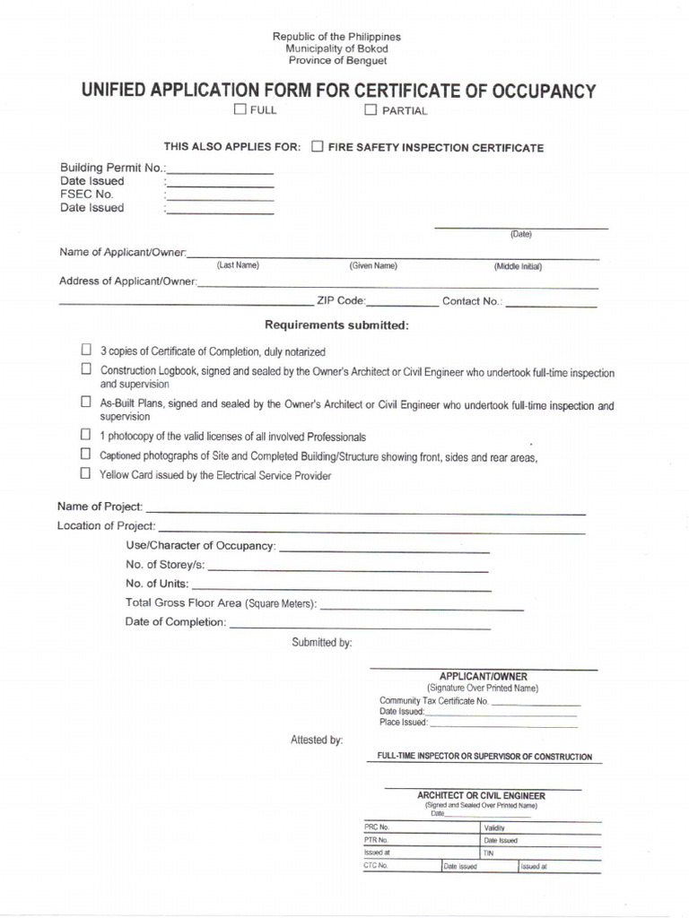 Occupancy Permit | PDF