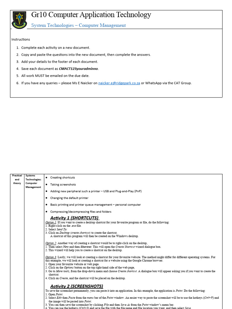 Gr10 CAT Prac Systems Technologies - Computer Management | PDF | Computer File | Zip (File Format)