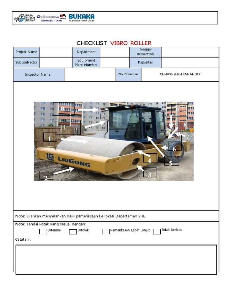 Checklist Vibro Roller | PDF