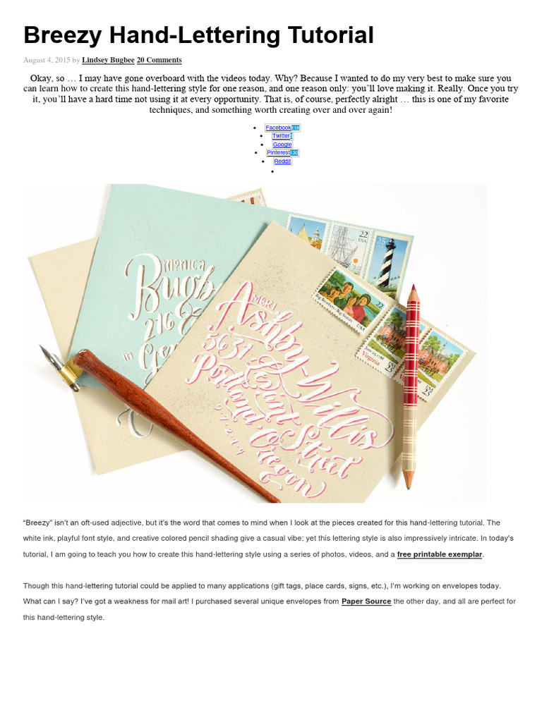 Breezy Hand-Lettering | PDF | Pen