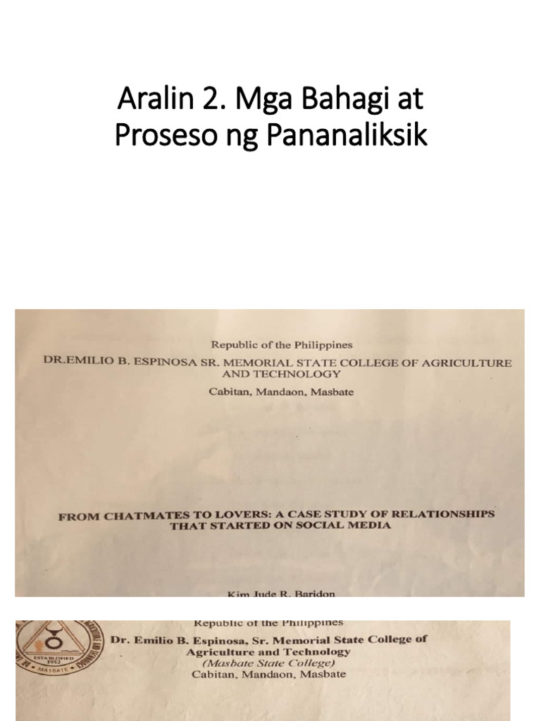Aralin2. Proseso NG Pananaliksik Kabanata 1 | PDF