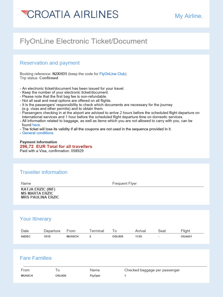 Electronic Ticket Document | PDF | Aviation