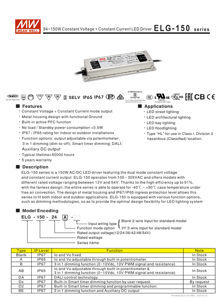 Elg 150 Spec | PDF | Electric Power | Telecommunications Engineering