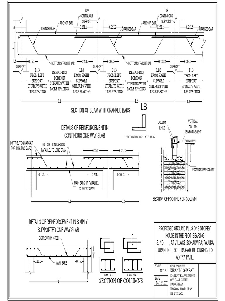 One-Way Slab Reinforcement Details | PDF | Structural Engineering ...