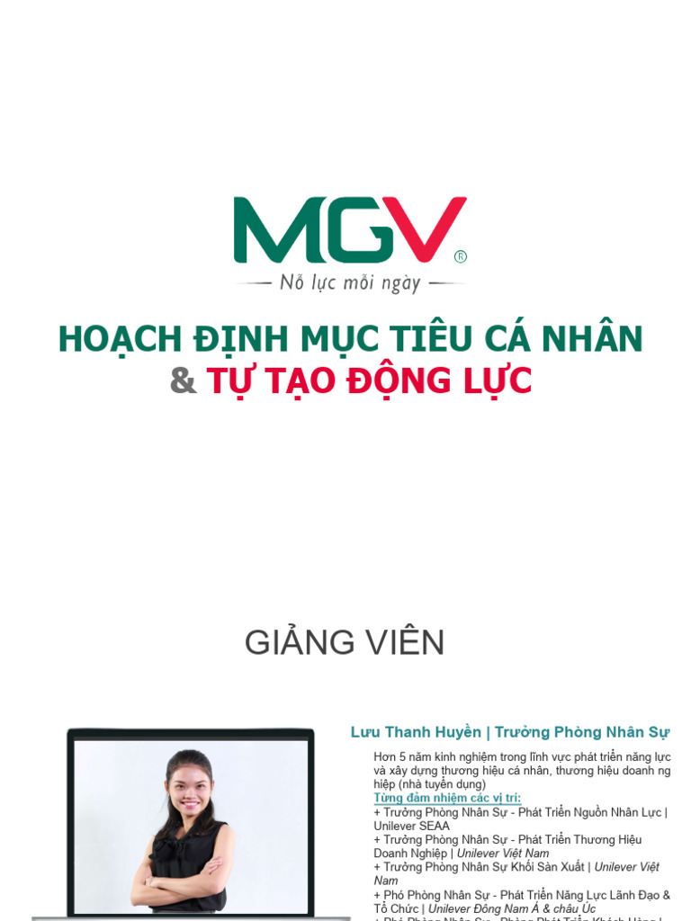 Slide Hoach Dinh Muc Tieu Va Tao Dong Luc | PDF