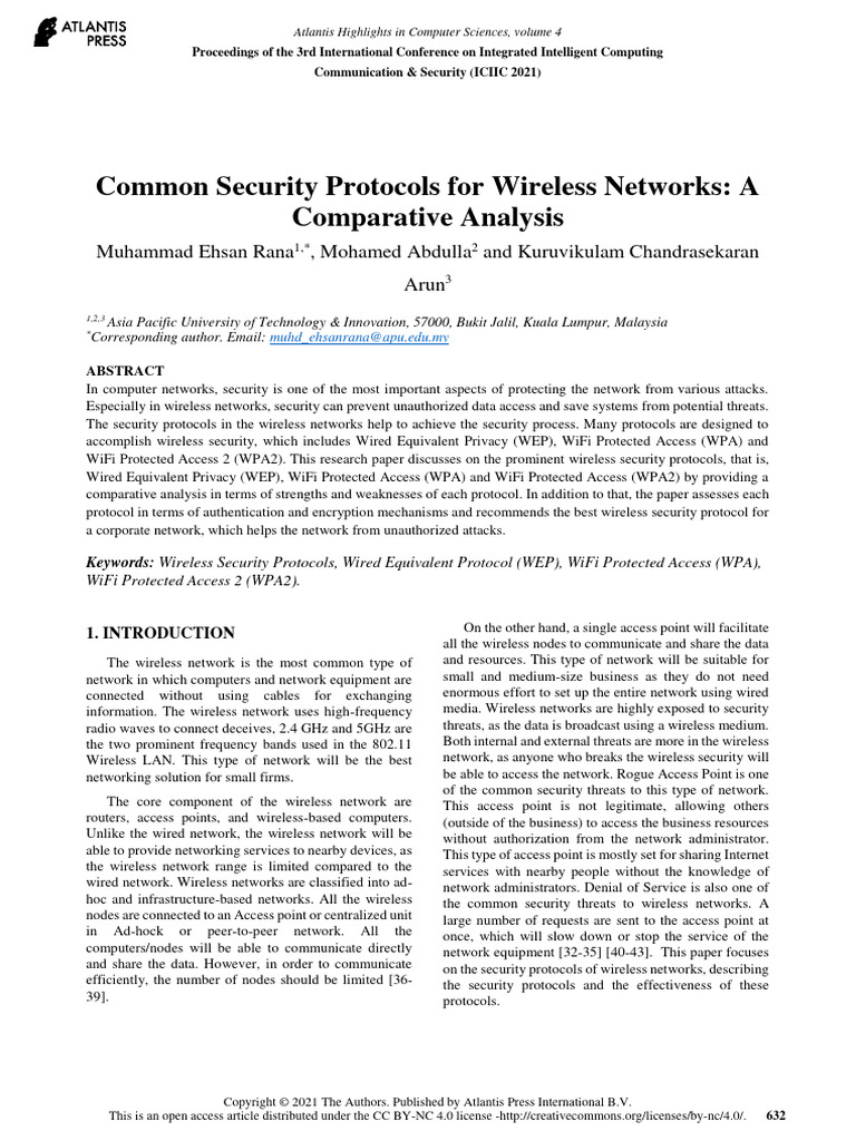 Common Security Protocols For Wireless N | PDF | Computer Network | Encryption