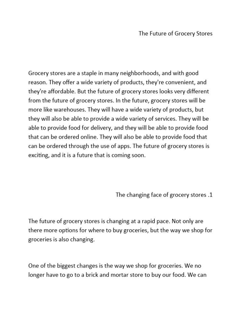 The Future of Grocery Stores | PDF | Grocery Store | Marketing