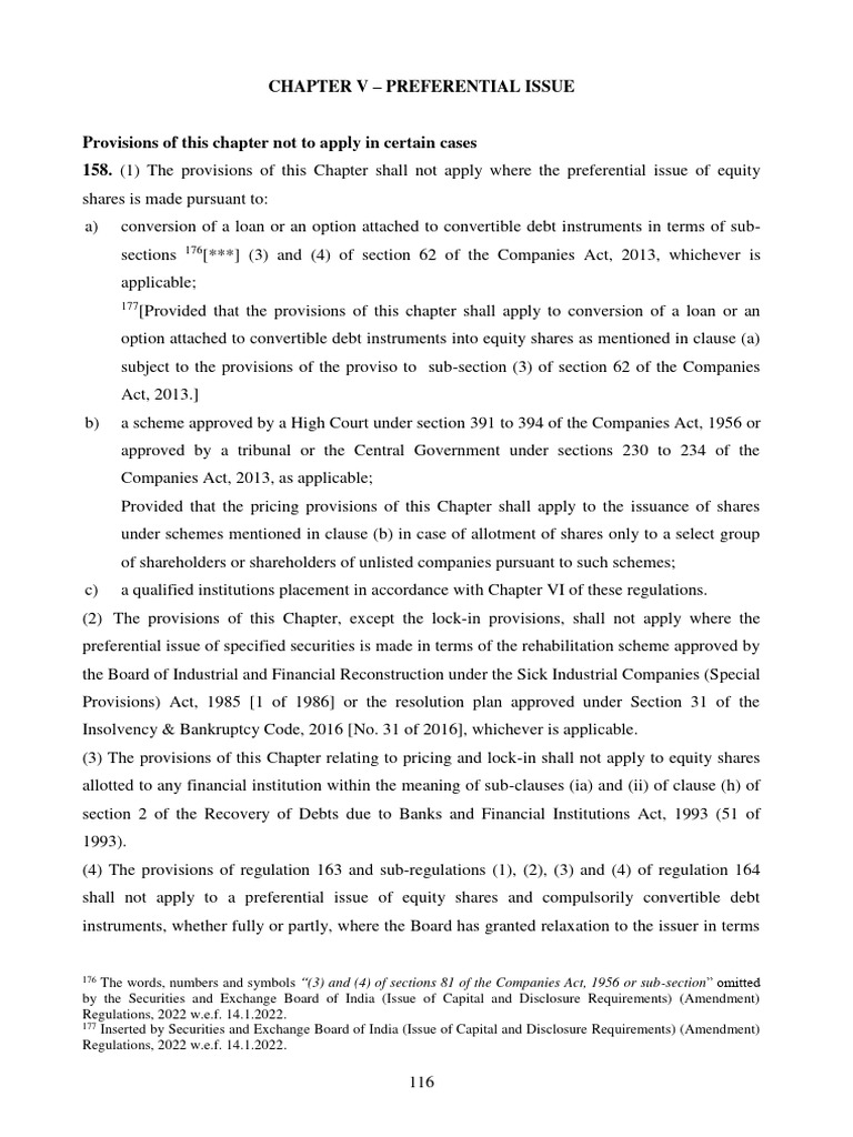 SEBI ICDR - Preferential Allotment of Shares | PDF | Securities ...